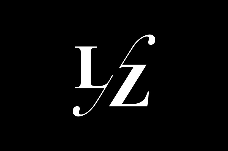 LZ Monogram Logo design By Vectorseller | TheHungryJPEG.com
