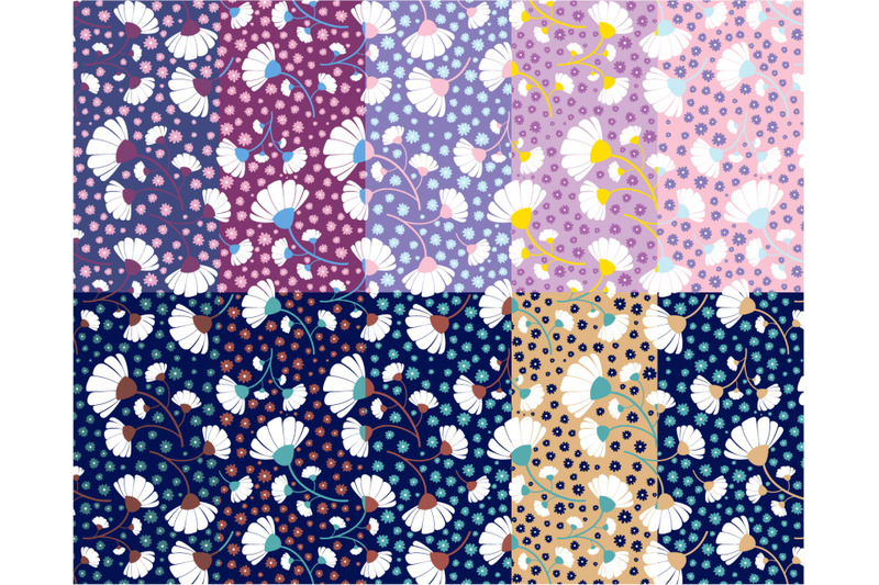 Wildflowers seamless repeating pattern collection By AyselZDesign ...