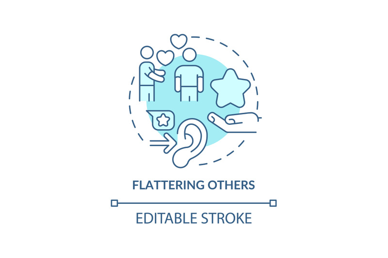 Flattering others turquoise concept icon By bsd studio | TheHungryJPEG Flattering others turquoise concept icon By bsd studio | TheHungryJPEG