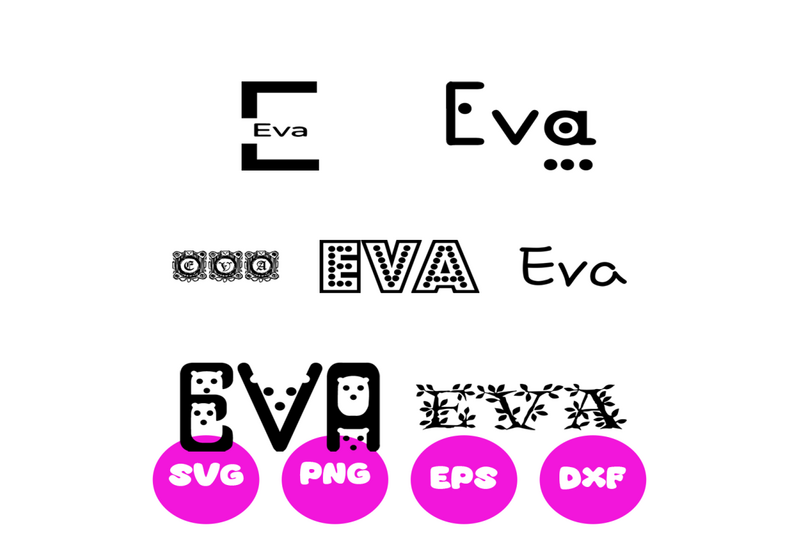 EVA GIRL NAMES SVG CUT FILE By Brilliant Digital Designs | TheHungryJPEG