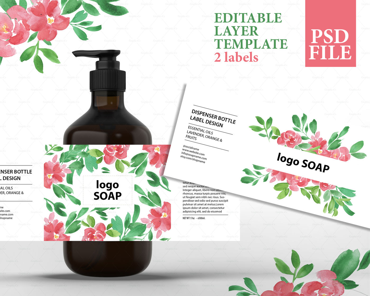 Soap Label Design Cosmetic Label Template Product Packaging Template 