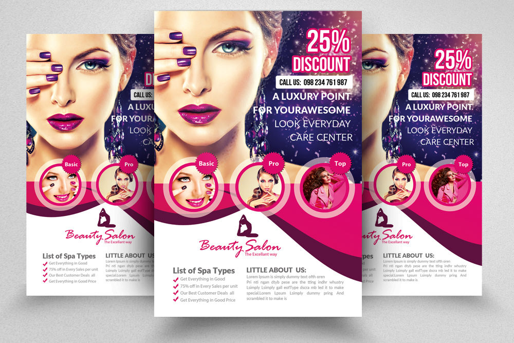 10 Beauty Salon Flyer Template By Designhub TheHungryJPEG