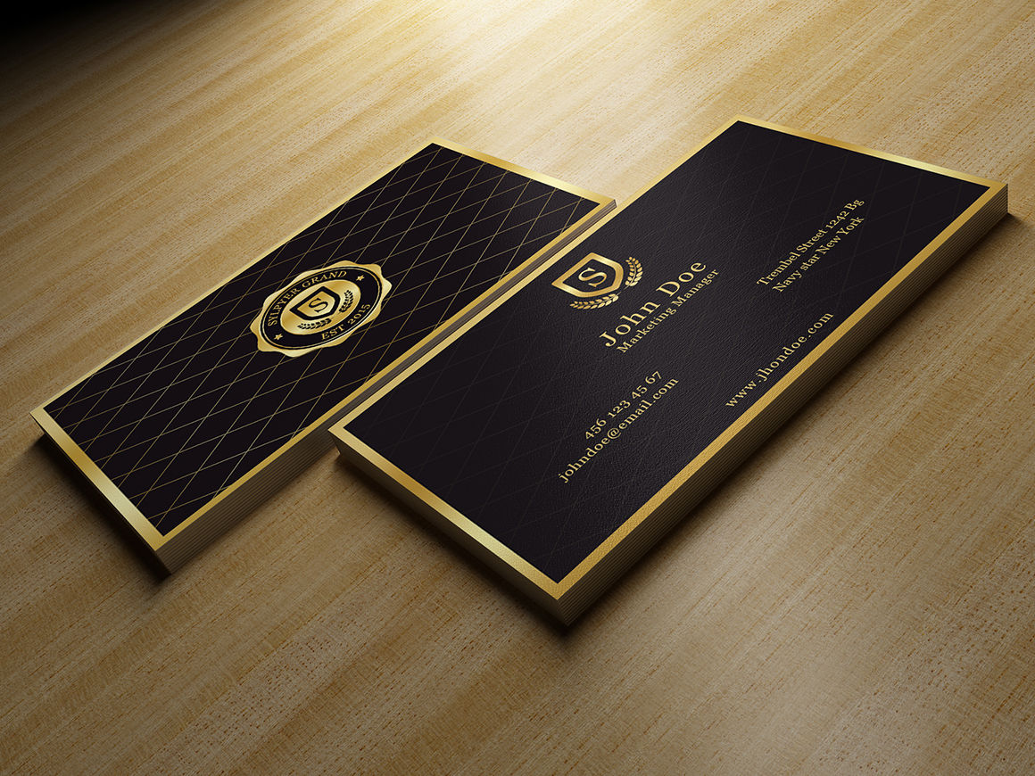 Gold And Black Business Card By GraphicPick TheHungryJPEG