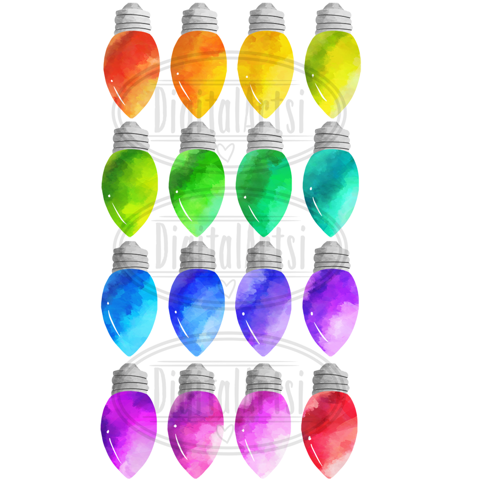 Watercolor Christmas Lights Clipart By Digitalartsi | TheHungryJPEG