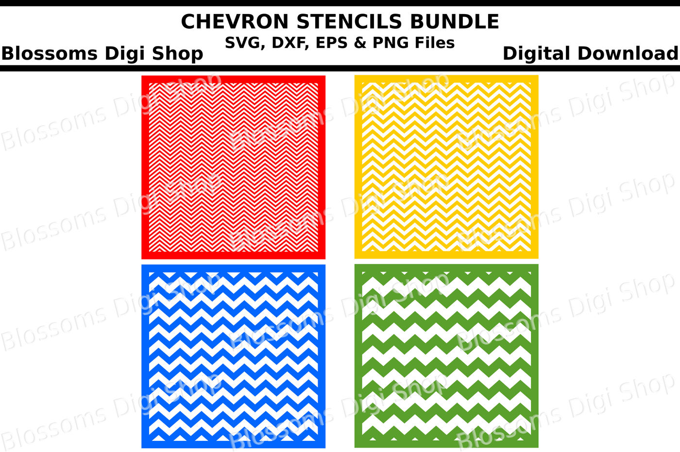 Chevron stencils bundle SVG, DXF, EPS and PNG files By Blossoms Digi ...