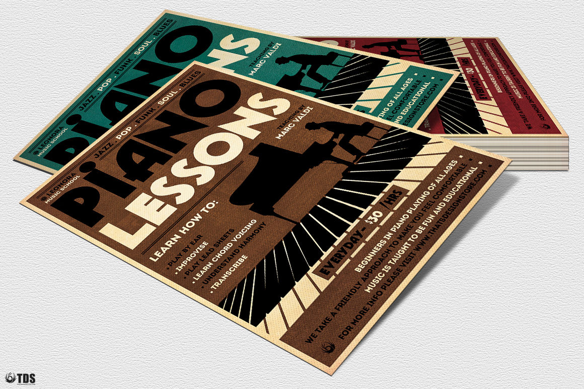 Piano Lessons Flyer Template By Thats Design Store TheHungryJPEG