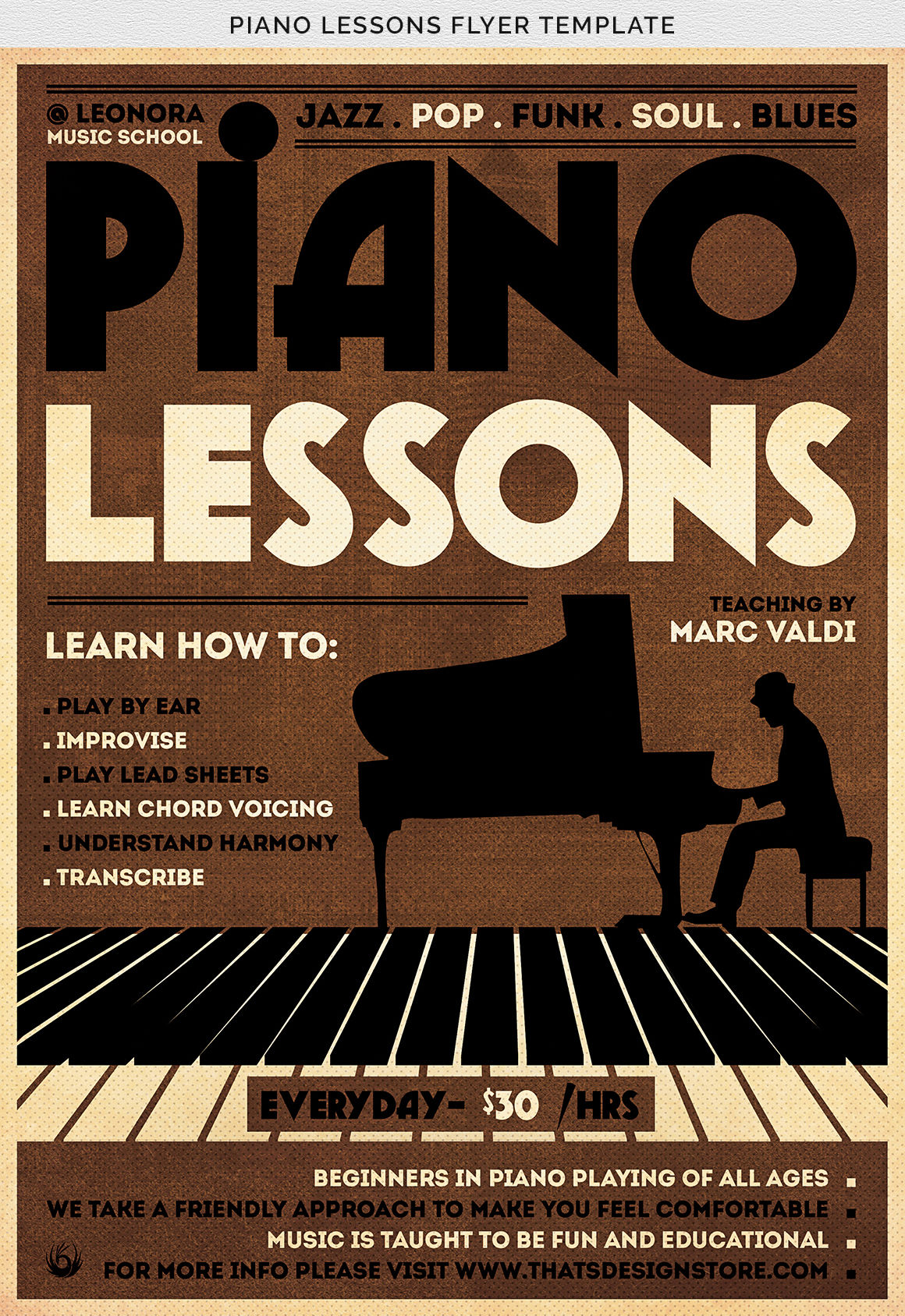Piano Lessons Flyer Template By Thats Design Store TheHungryJPEG