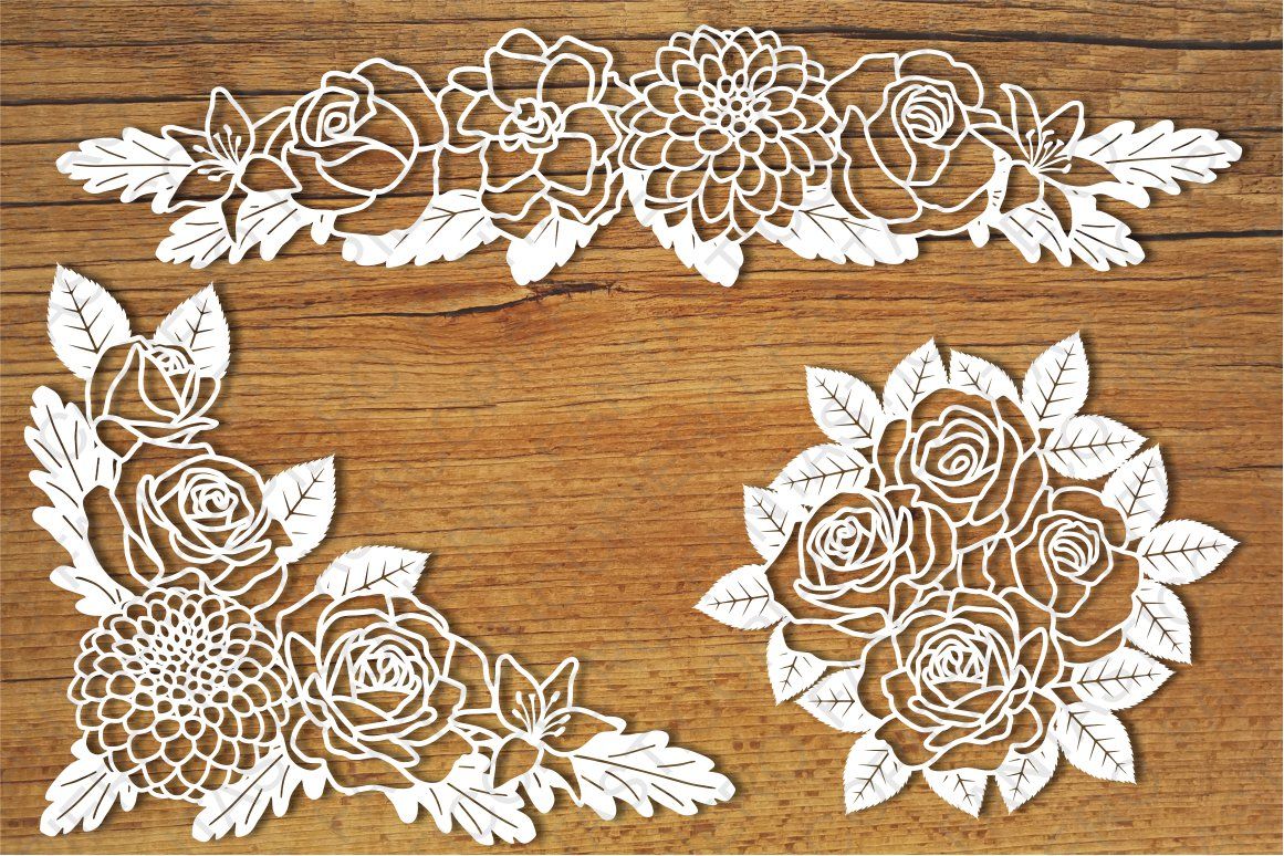 Floral Decorations SVG Files For Silhouette Cameo And Cricut By 