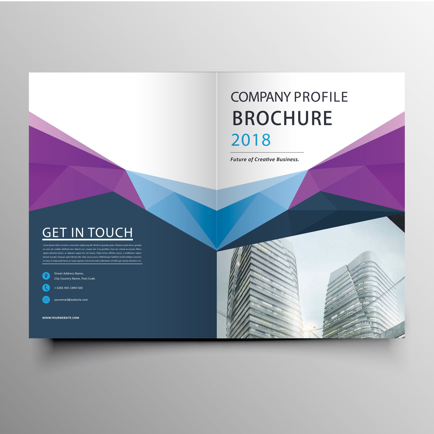 Professional Company Blue Brochure Template By CreativeDesign 