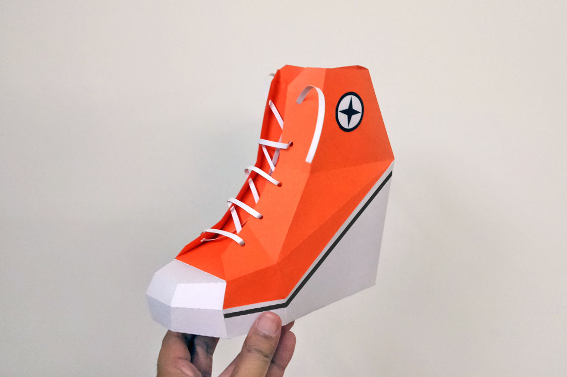 DIY Converse Shoe 3d Papercraft By PAPER Amaze TheHungryJPEG