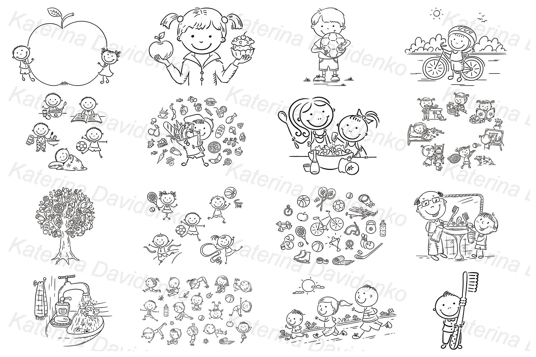Healthy lifestyle By Optimistic Kids Art | TheHungryJPEG.com Healthy lifestyle By Optimistic Kids Art | TheHungryJPEG.com