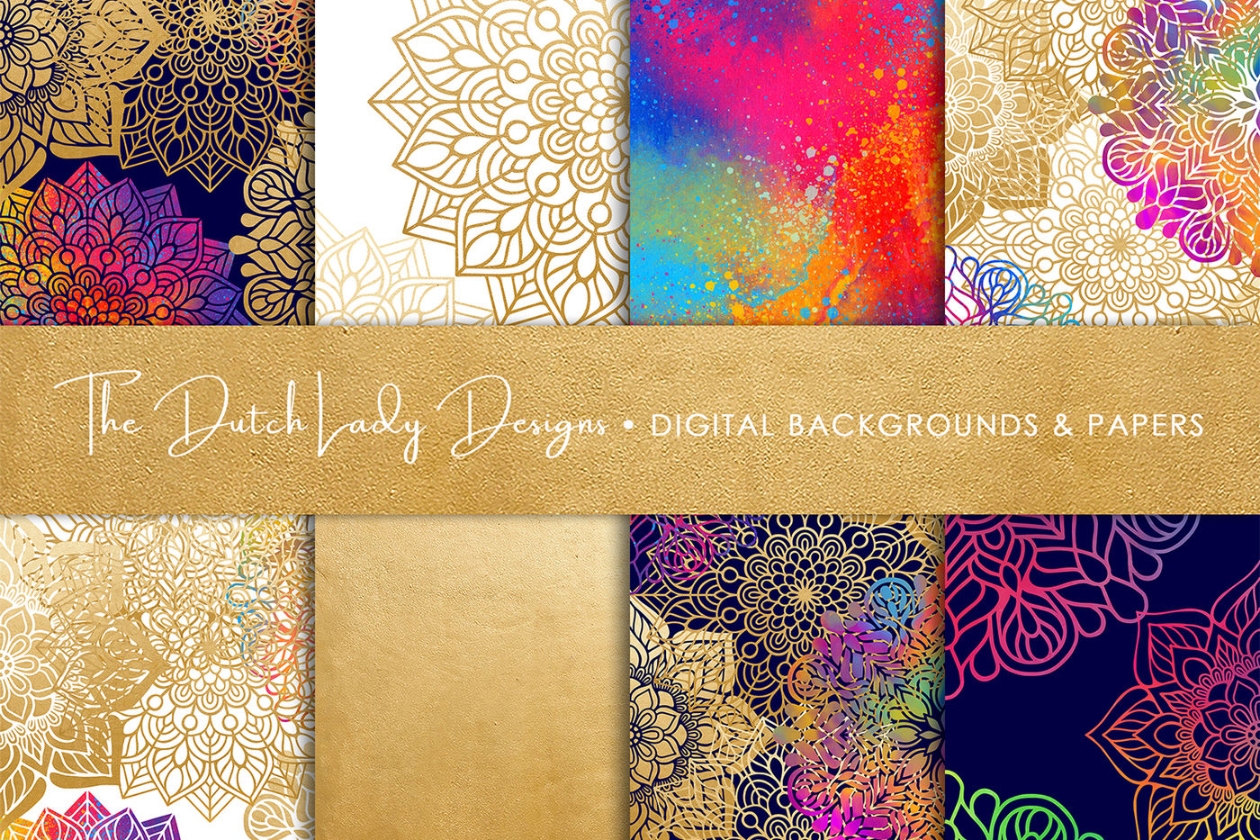 Mandala Pattern Scrapbook Papers By The Dutch Lady Designs TheHungryJPEG