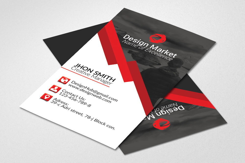 Vertical Business Card Template By Designhub TheHungryJPEG