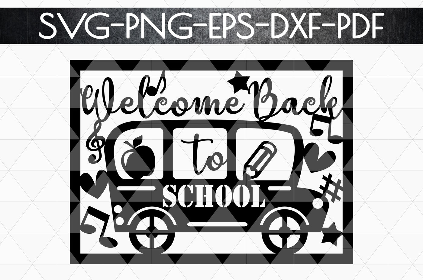Welcome Back To School Papercut Template Preschool SVG DXF EPS PDF 