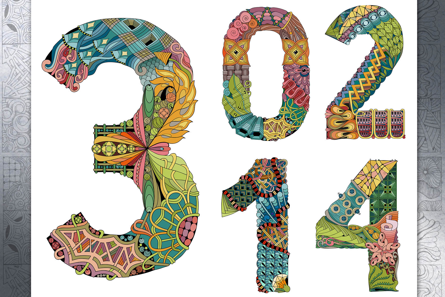 Zentangle color alphabet By Watercolor fantasies | TheHungryJPEG.com