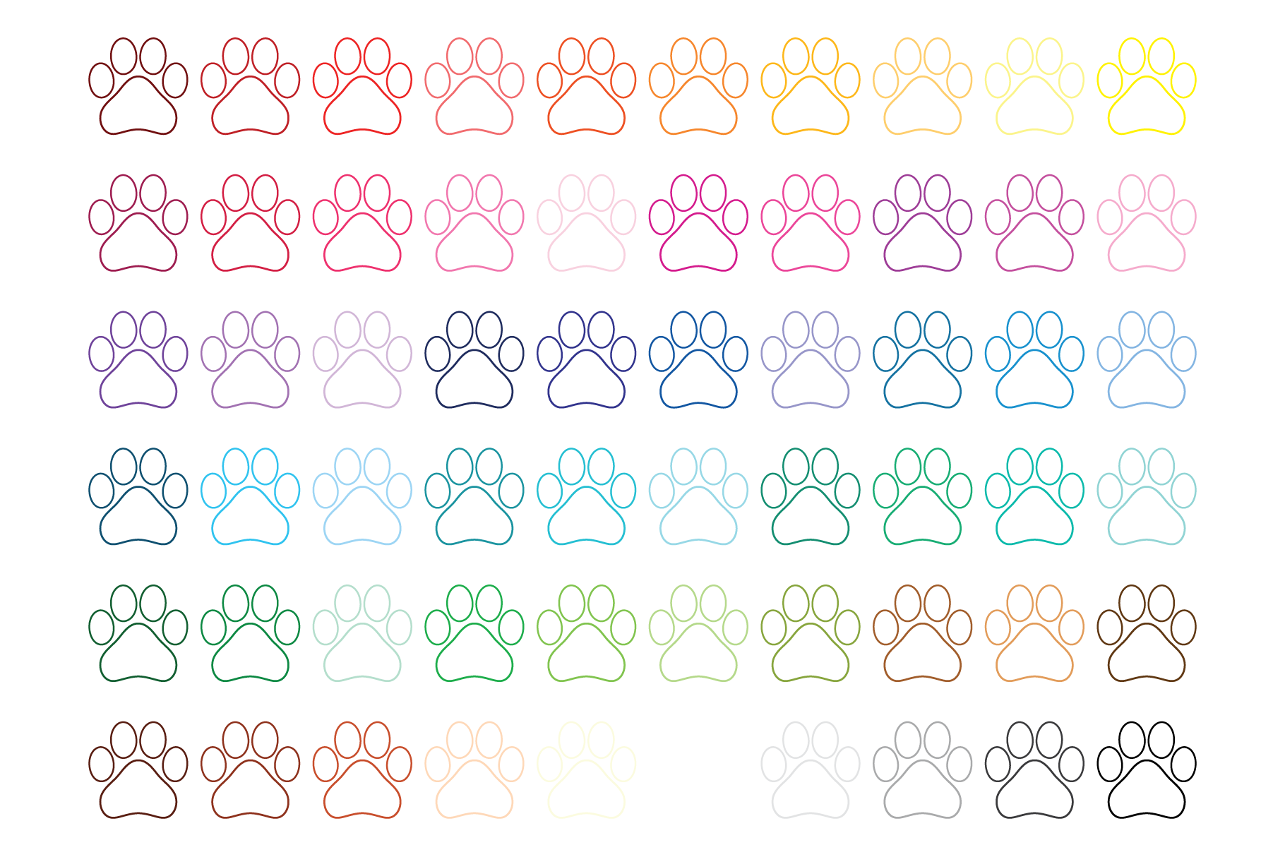 Dog Paw Prints Clip Art Set By Running With Foxes | TheHungryJPEG.com