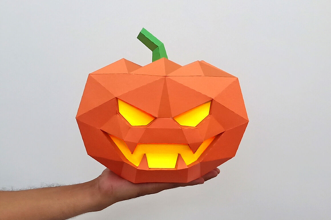 DIY Halloween Pumpkin 3d Papercraft By PAPER Amaze TheHungryJPEG