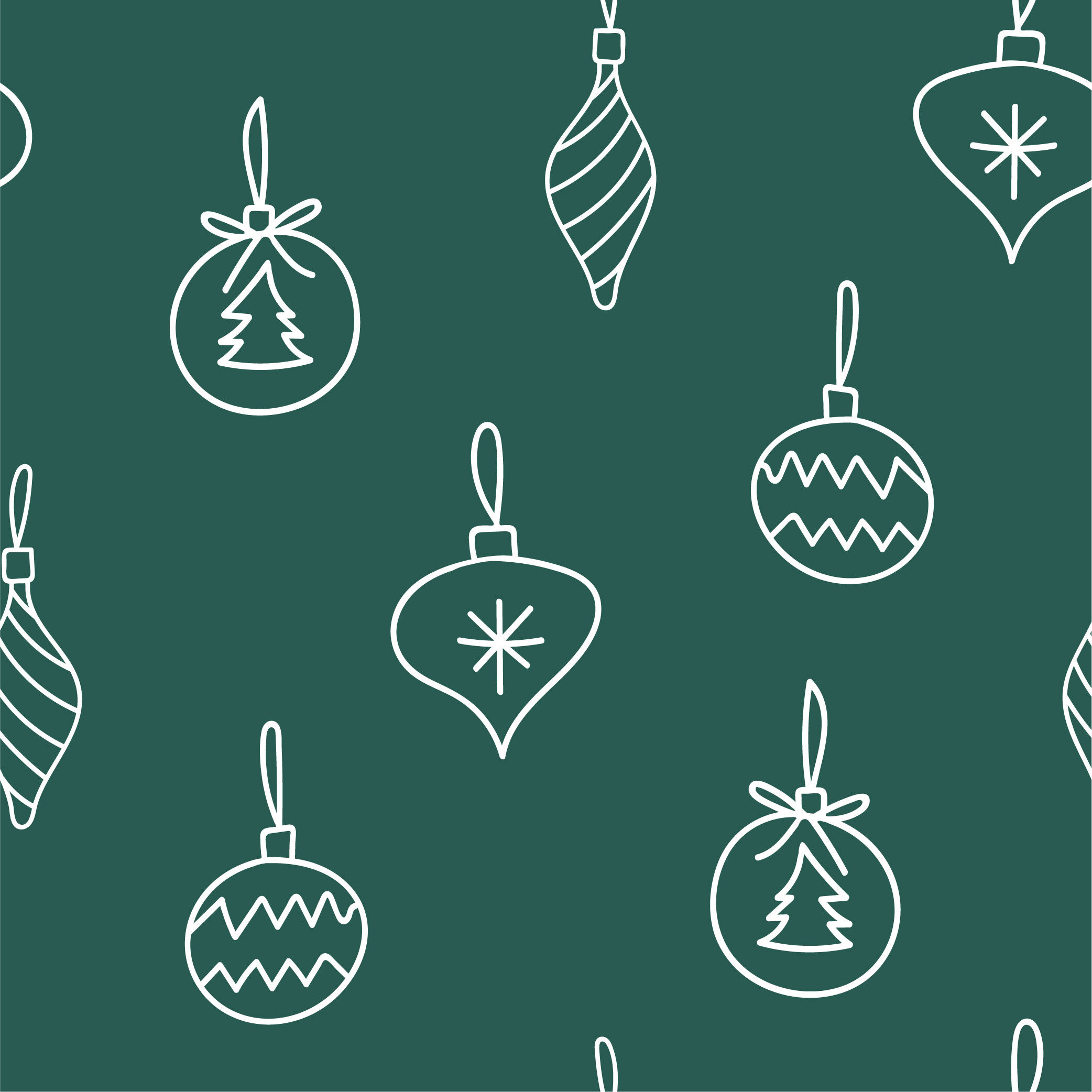 Christmas tree baubles seamless repeating patterns By AyselZDesign ...