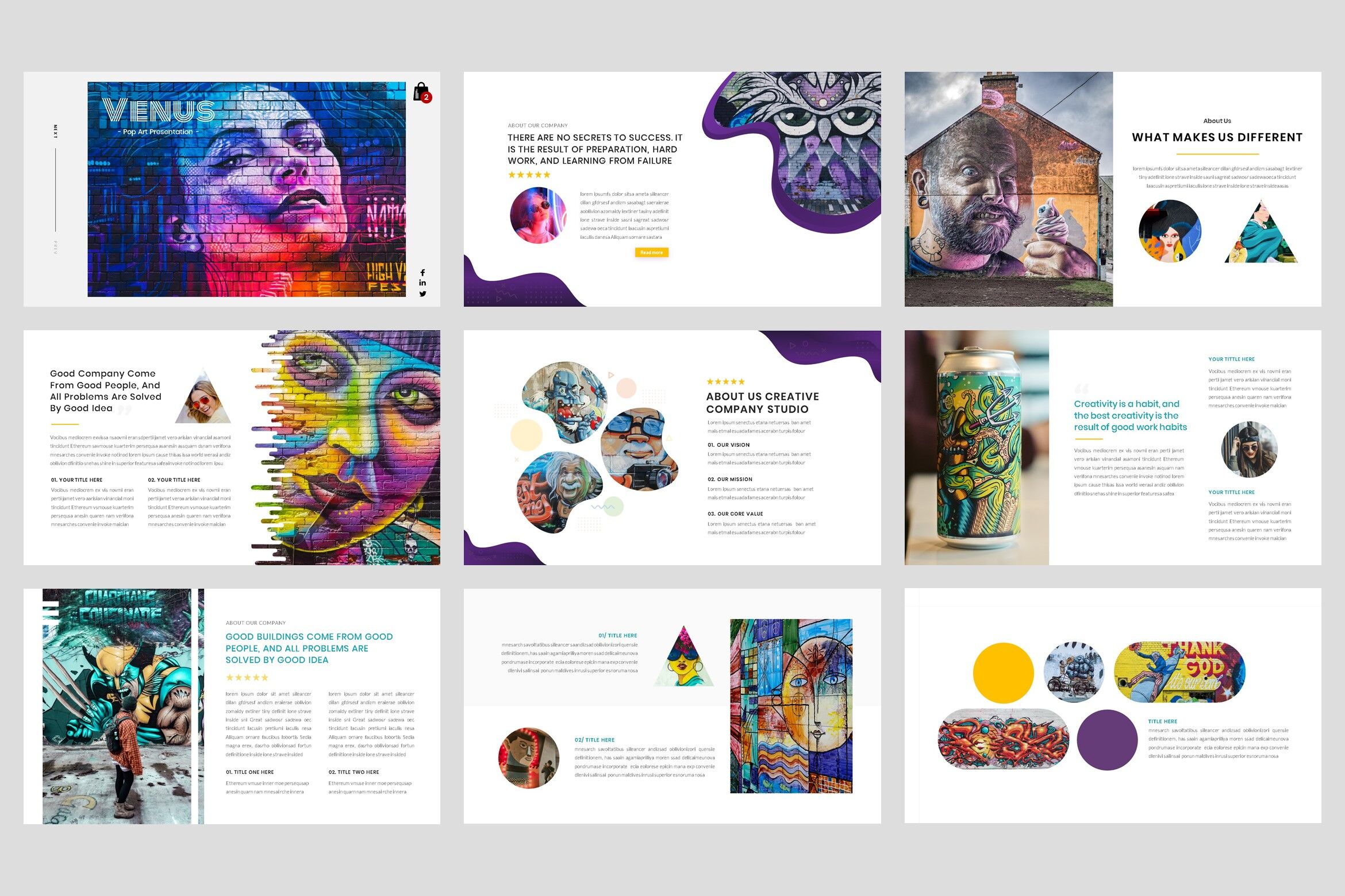 Pop Art Creative PowerPoint Template By ArtStoreID TheHungryJPEG