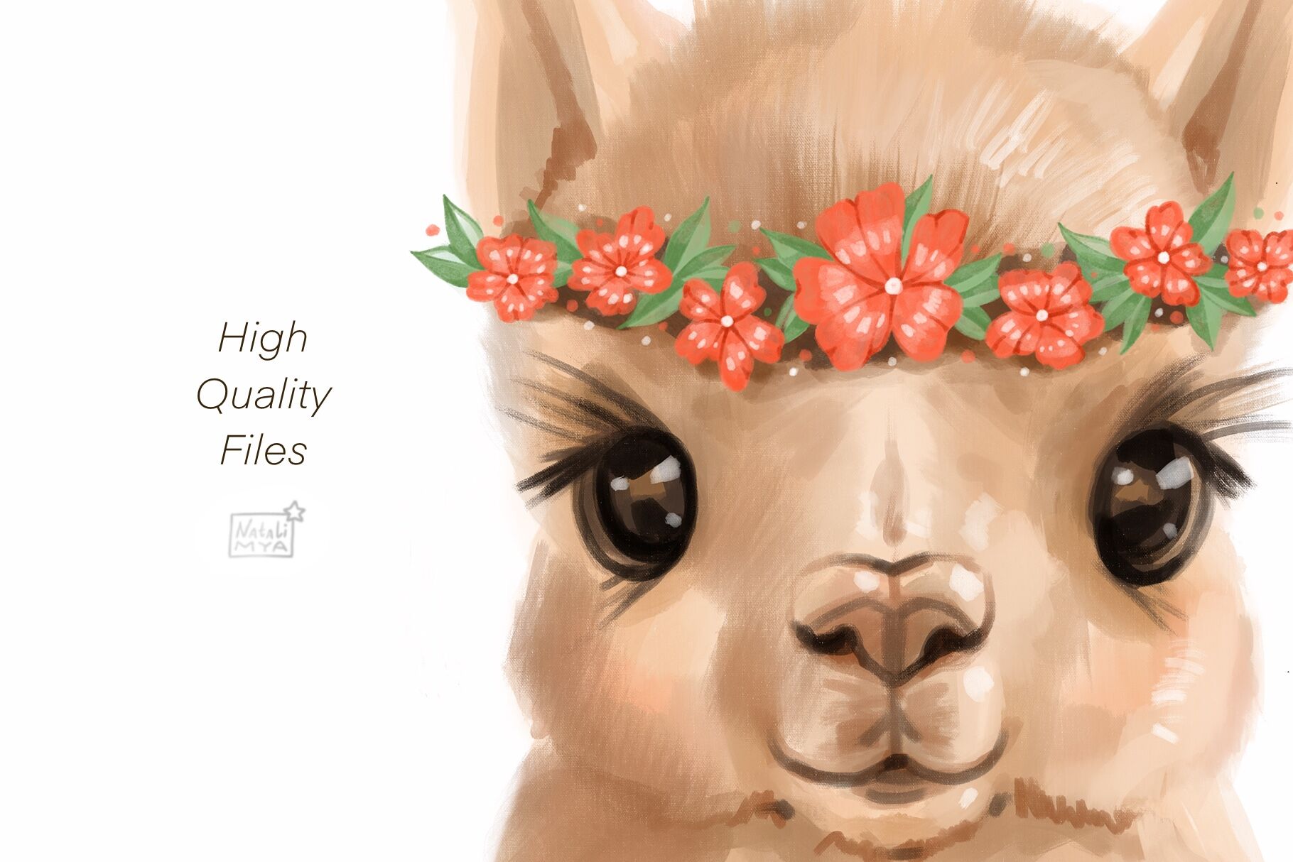 Cute alpaca digital cliparts By aquarelloaquarelle | TheHungryJPEG.com