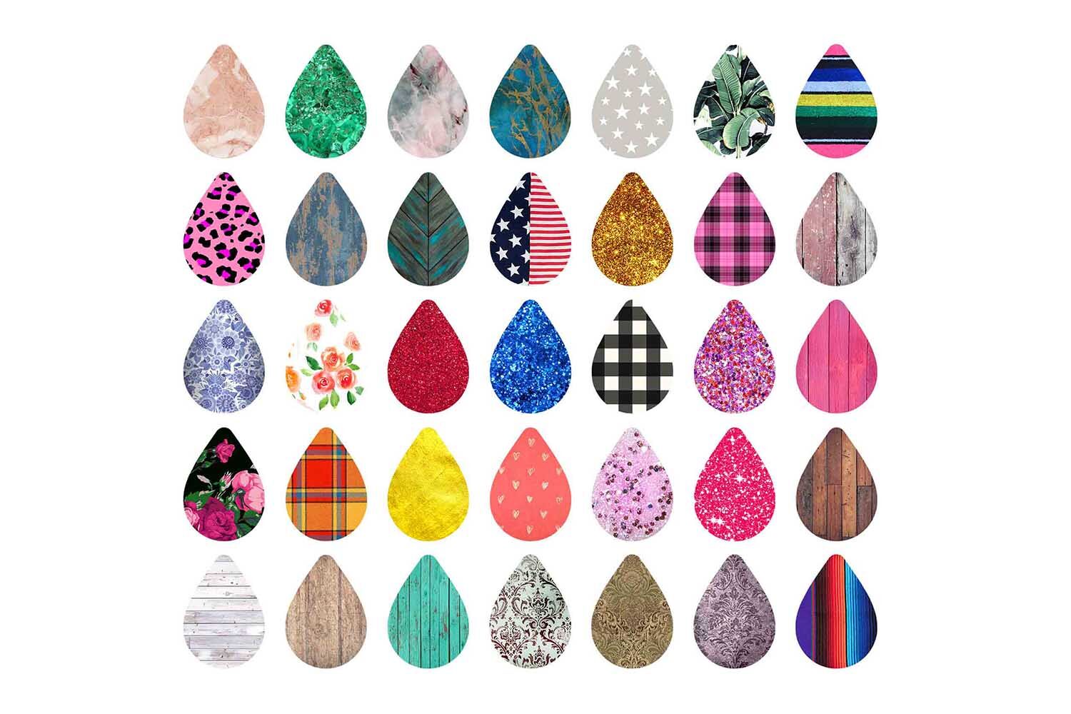 Instant Digital Download Teardrop Earring Template Encanto Earrings 