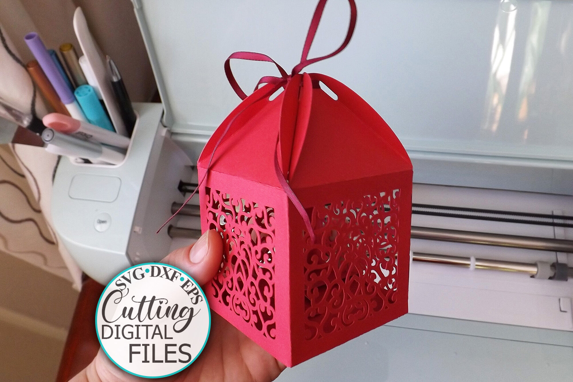 Scrapbooking Wedding Favor Box Silhouette Pdf Box Template Laser Cut 