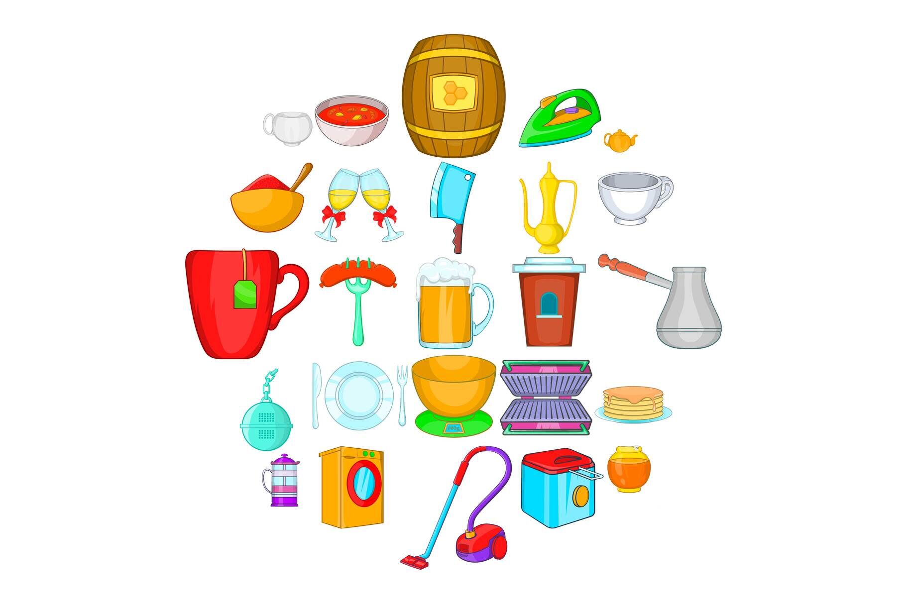 Dinnerware icons set, cartoon style By Ylivdesign | TheHungryJPEG.com Dinnerware icons set, cartoon style By Ylivdesign | TheHungryJPEG.com