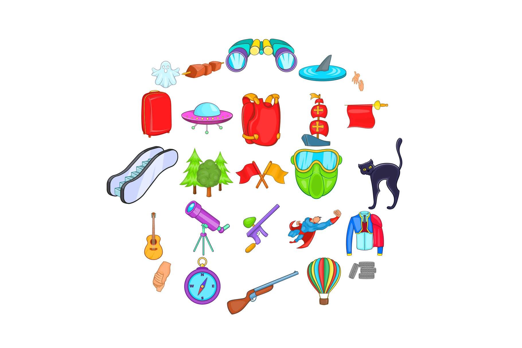 Mysterious things icons set, cartoon style By Ylivdesign ... Mysterious things icons set, cartoon style By Ylivdesign ...