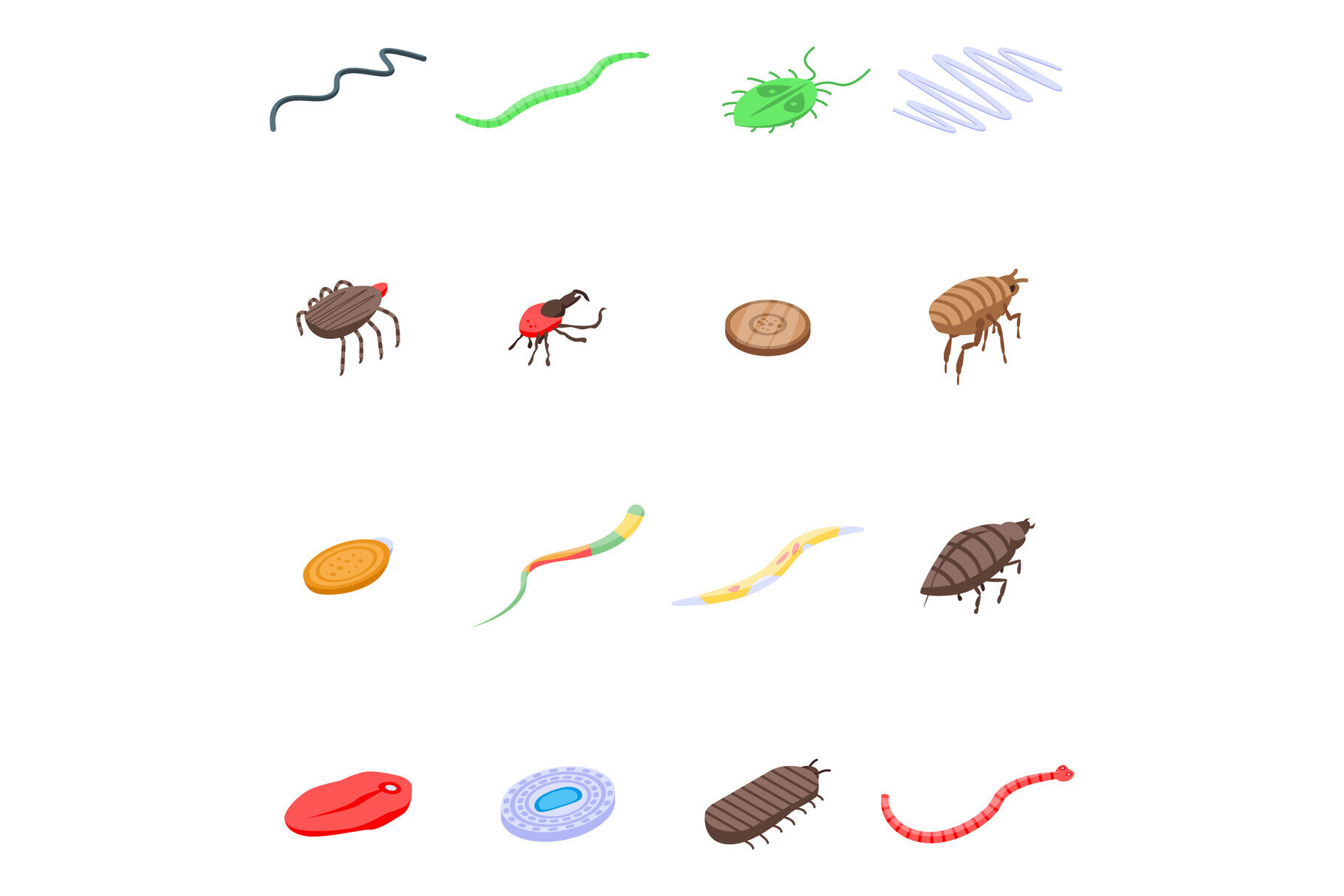 Parasite icons set, isometric style By Ylivdesign | TheHungryJPEG.com Parasite icons set, isometric style By Ylivdesign | TheHungryJPEG.com