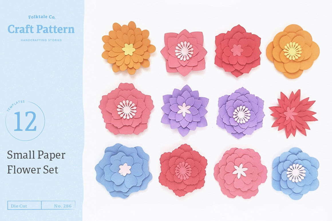 Small Flower Templates 3D Flowers SVG DXF EPS JPEG PDF By 