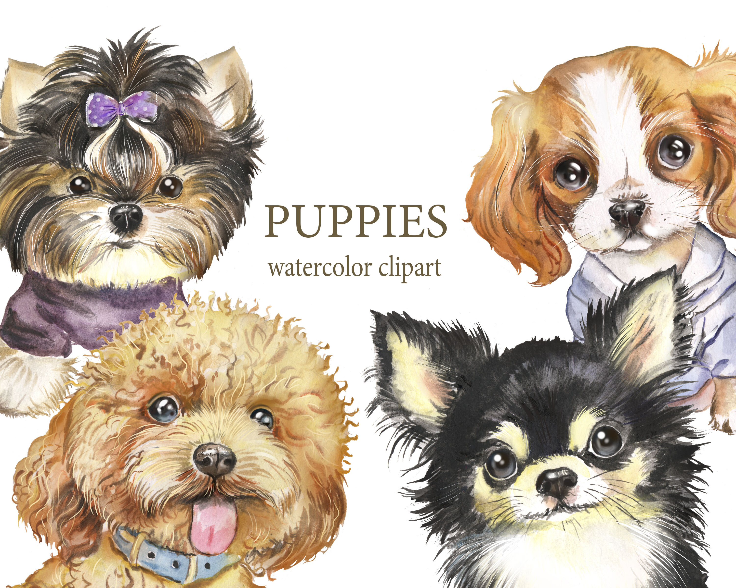 Dog watercolor clipart, watercolor Dogs clipart, watercolor clipart By ...