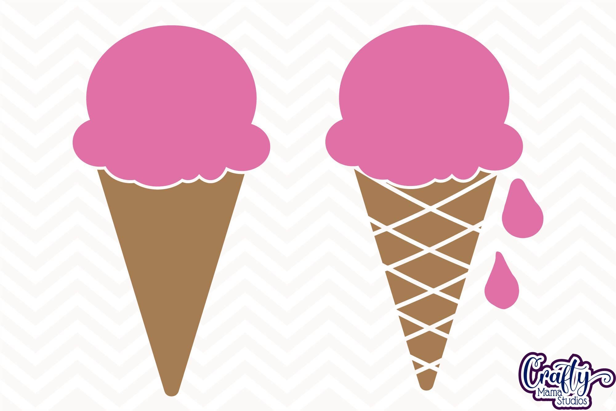 Ice Cream SVG Cut File Triple Ice Cream Cone Summer Party Canada 