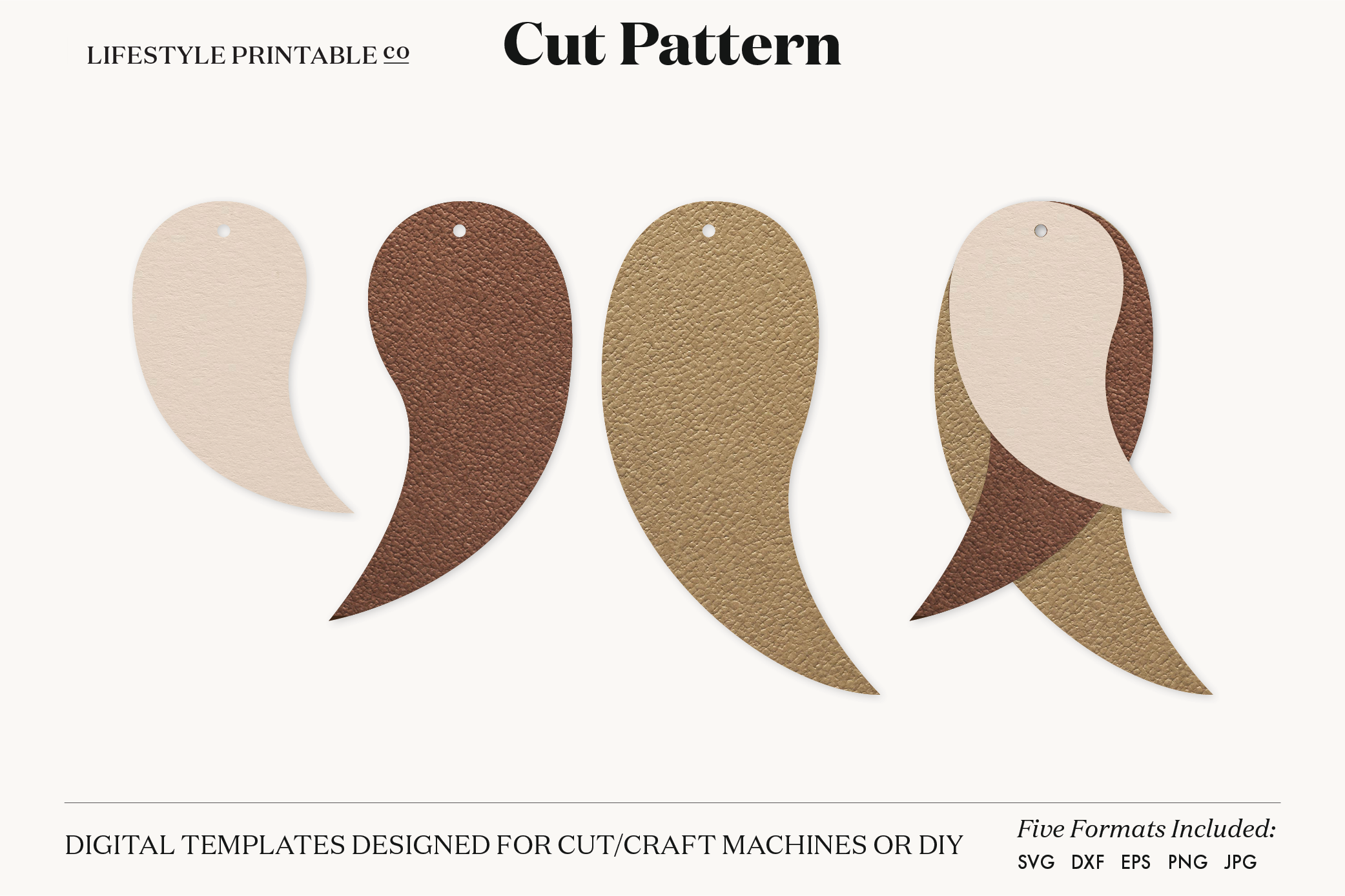 Earrings SVG Template Cut File Cricut Earrings Bundle Leather Earring 