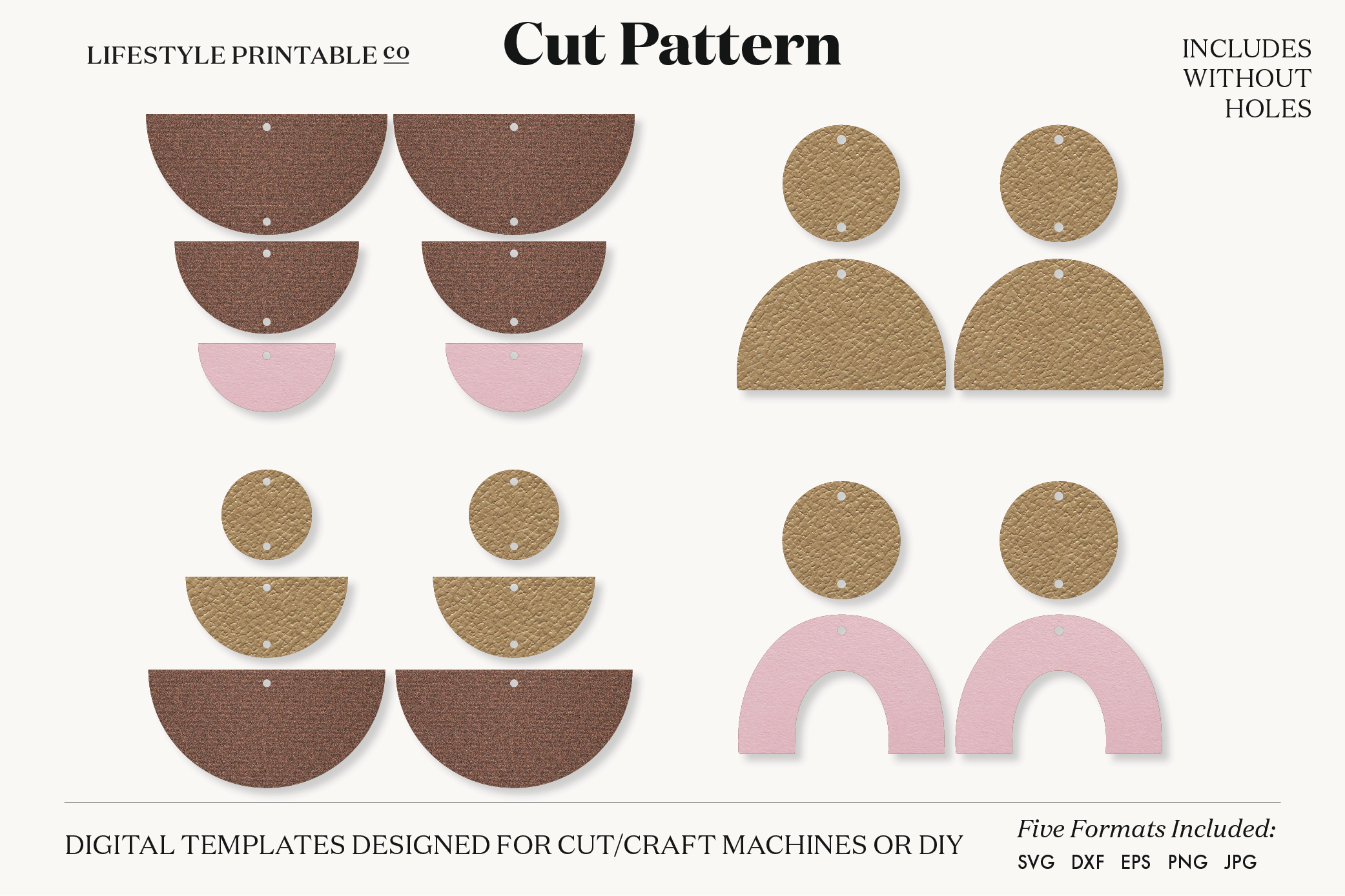 Earrings SVG Template Cut File Cricut Earrings Bundle Leather Earring 
