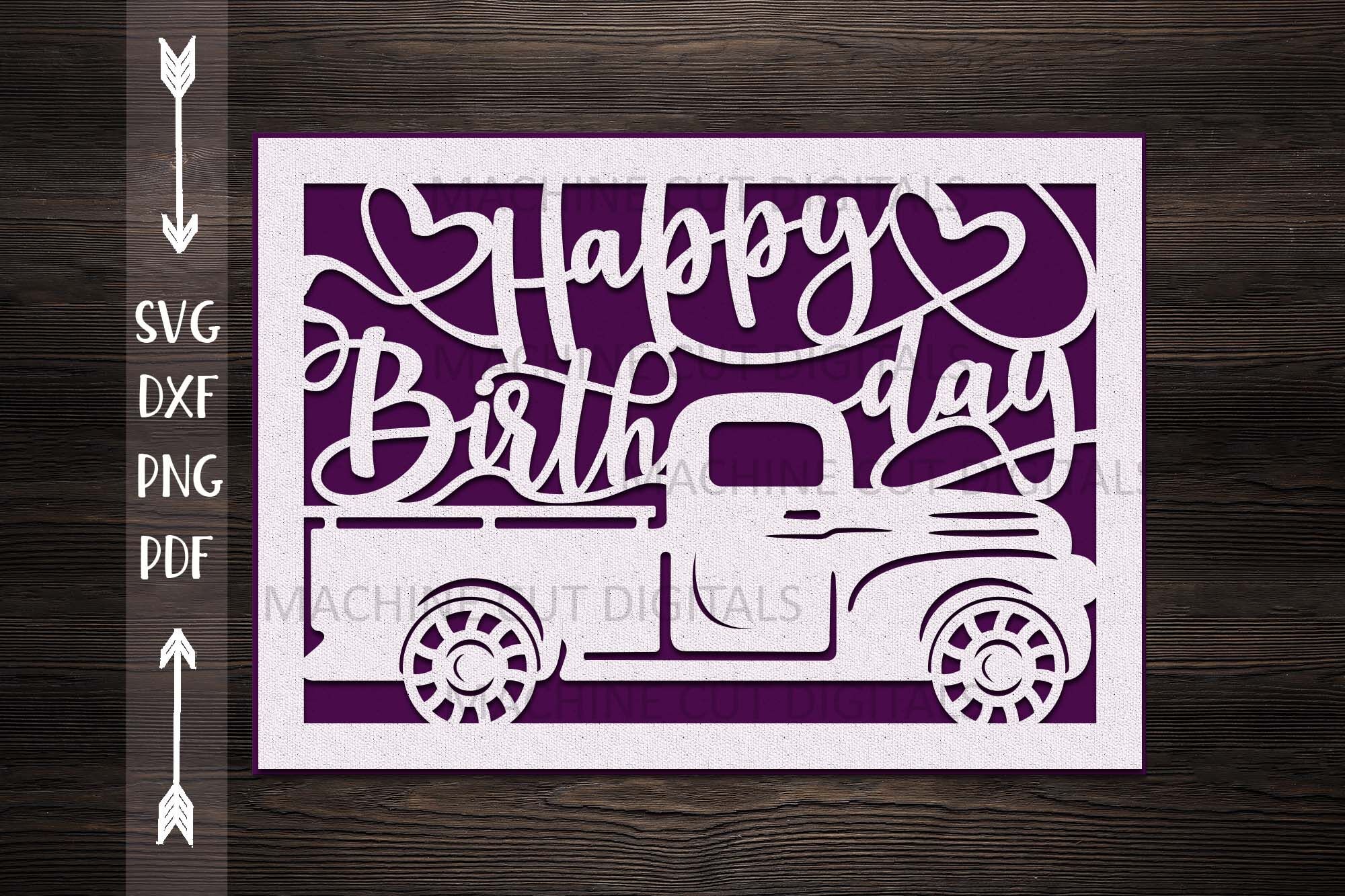 Happy Birthday Card Papercut Svg Laser Cut Cricut Template By 