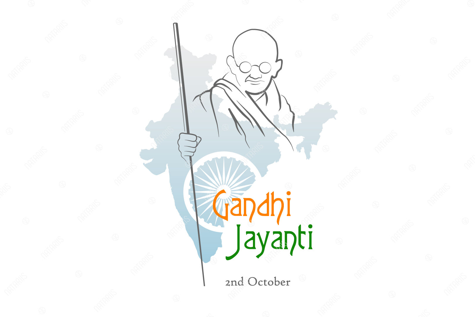 October 2. Happy Gandhi Jayanti. By Natariis Studio | TheHungryJPEG.com October 2. Happy Gandhi Jayanti. By Natariis Studio | TheHungryJPEG.com
