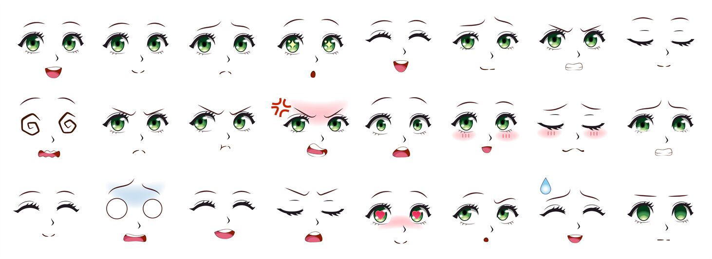 Anime Girl Mouth Nose Face Expression Images TheHungryJPEG