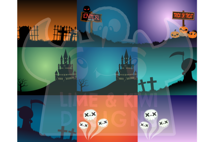Ultimate Halloween Background Clipart Bundle - Lime and Kiwi Designs By ...