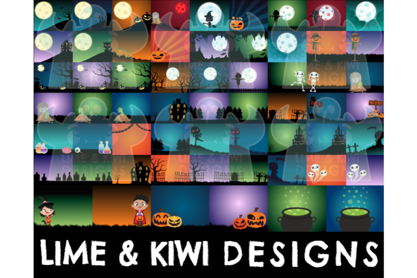 Ultimate Halloween Background Clipart Bundle - Lime and Kiwi Designs By ...