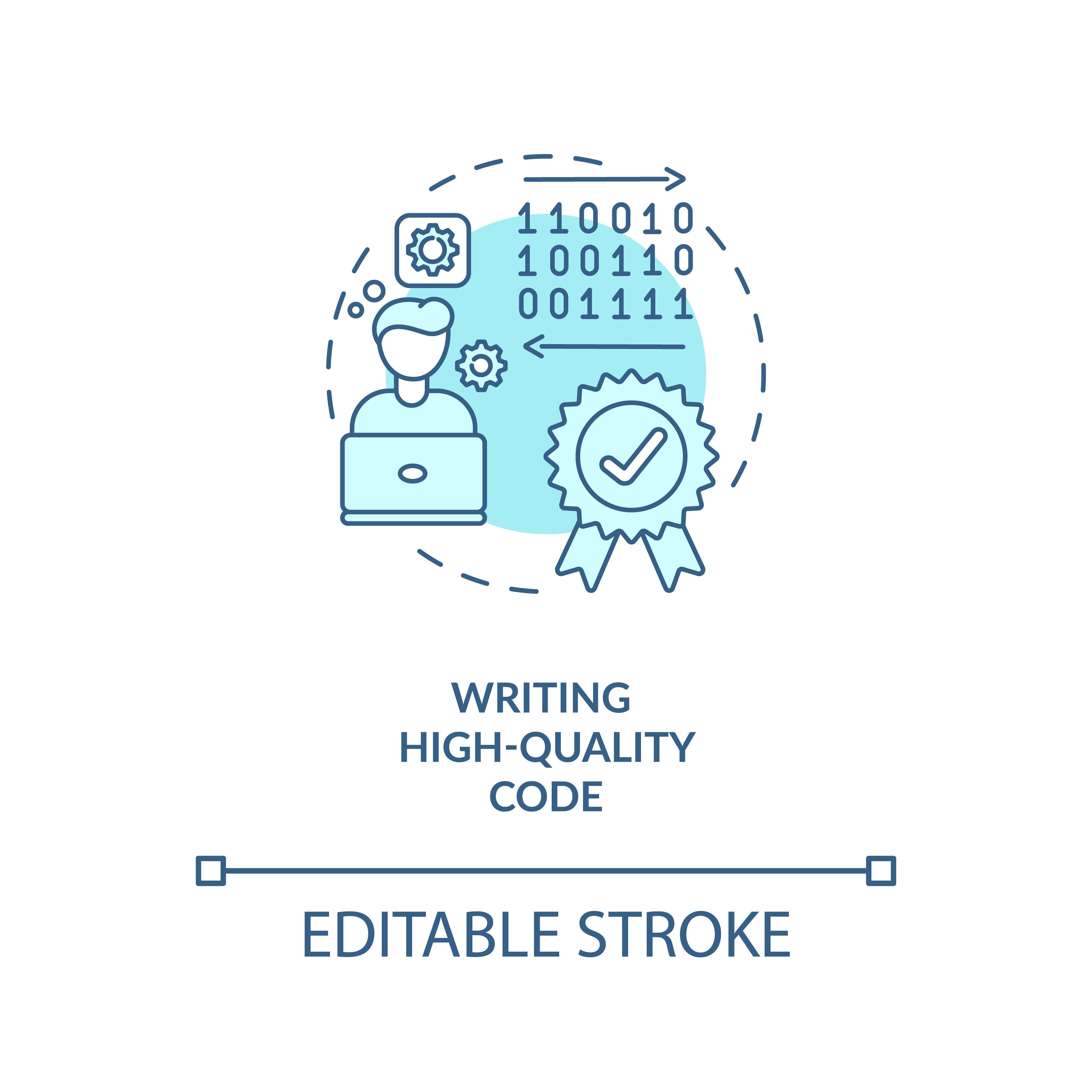 Writing high quality code concept icon By bsd studio | TheHungryJPEG