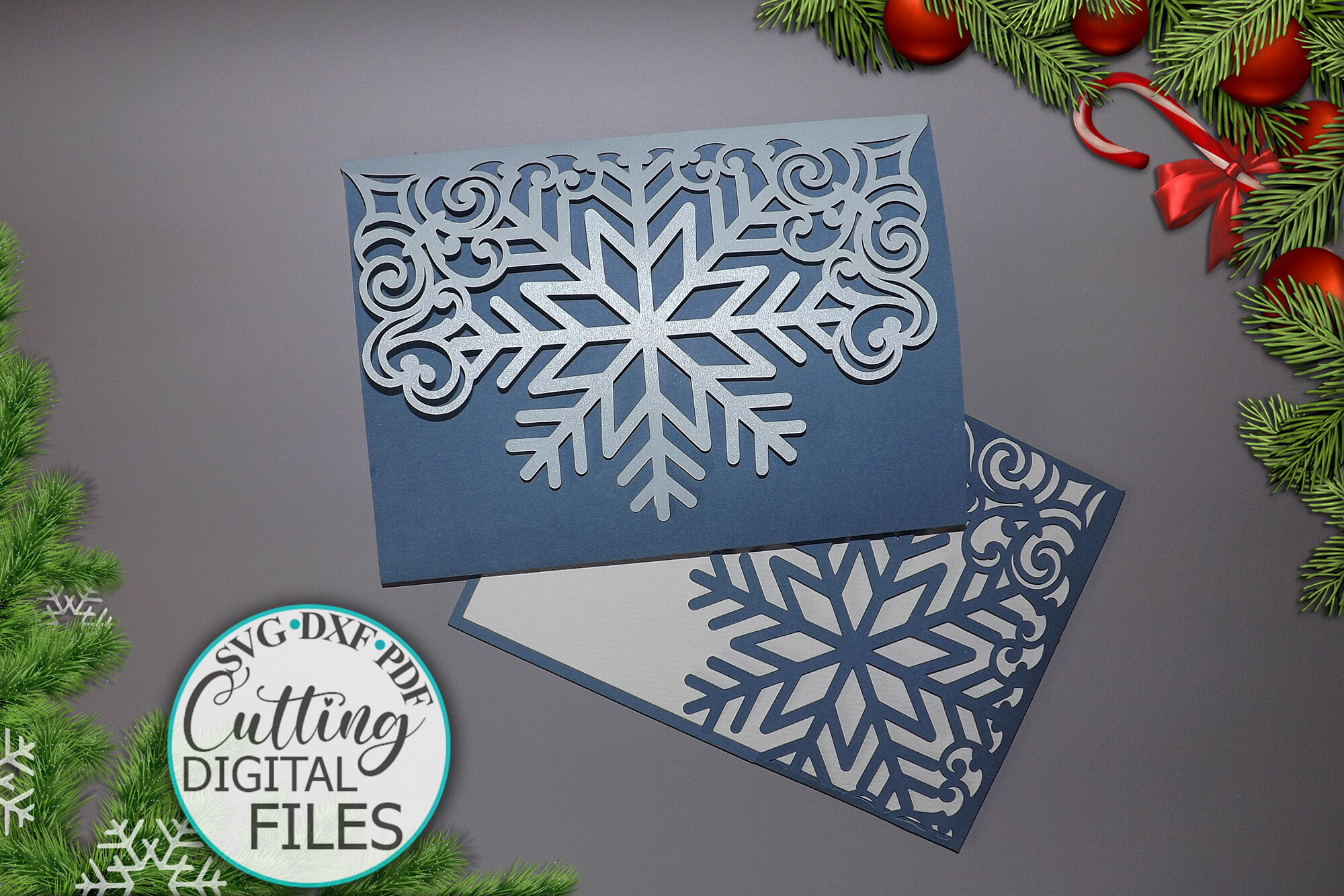 Snowflake Trifold Wedding Invitation Svg Dxf Cutting File By 