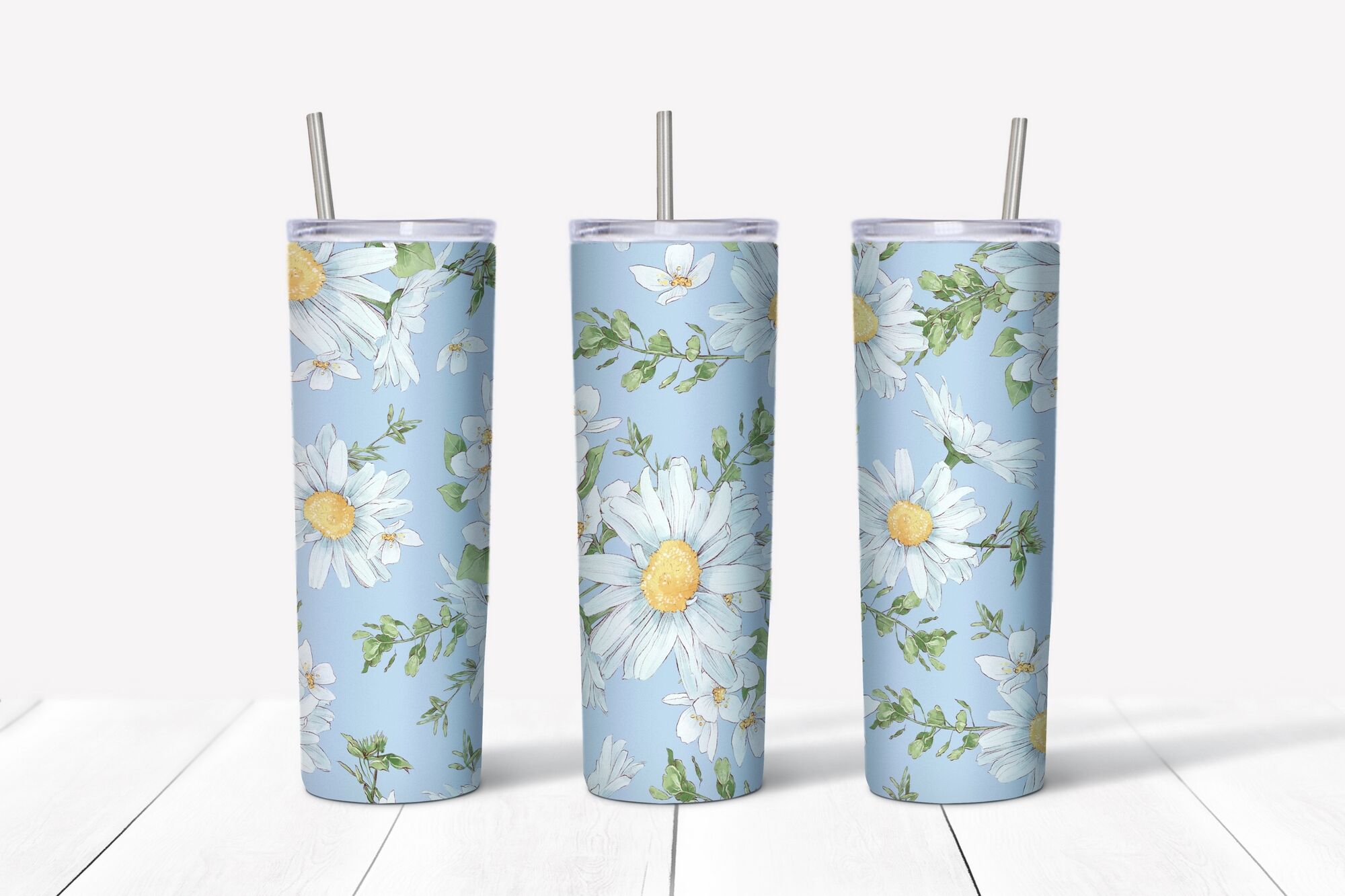 Spring Sublimation Design Skinny Tumbler Wrap Design By Yuliya Art 