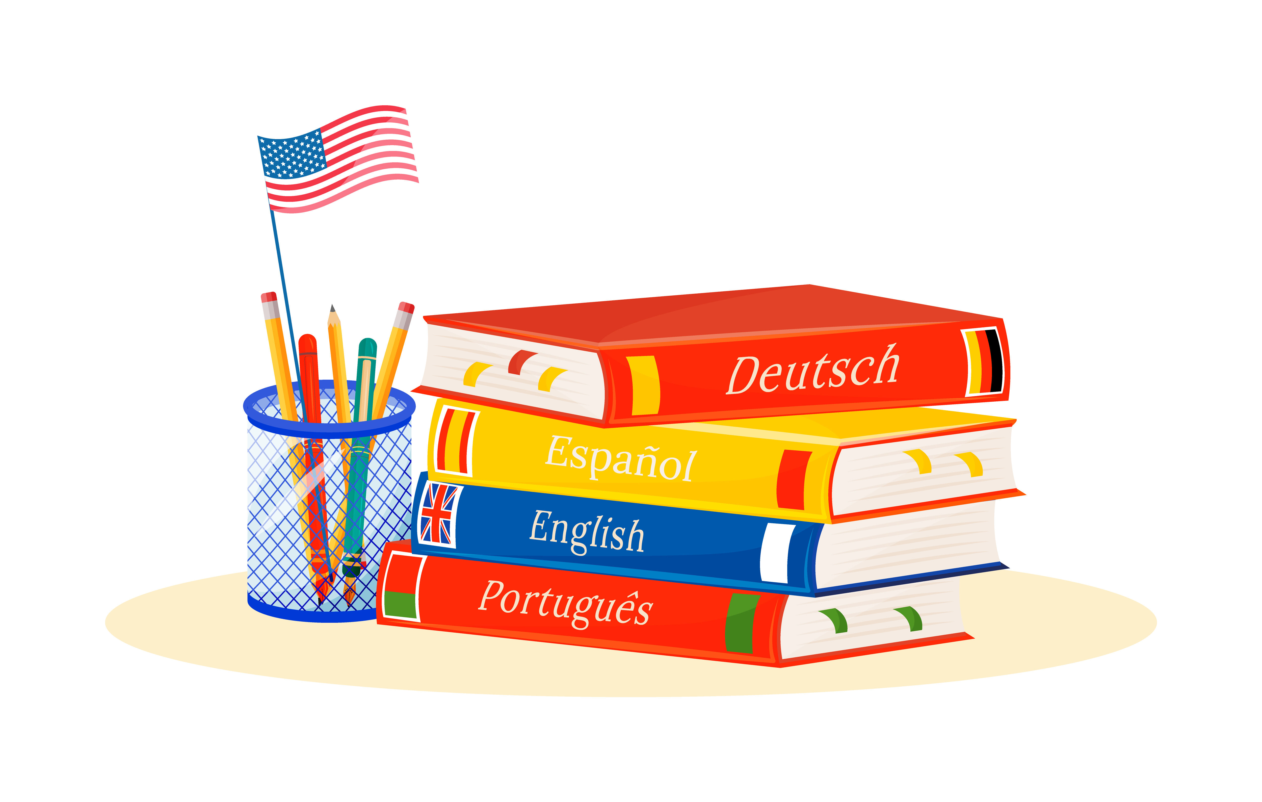Foreign language learning flat concept vector illustration By ntl ...