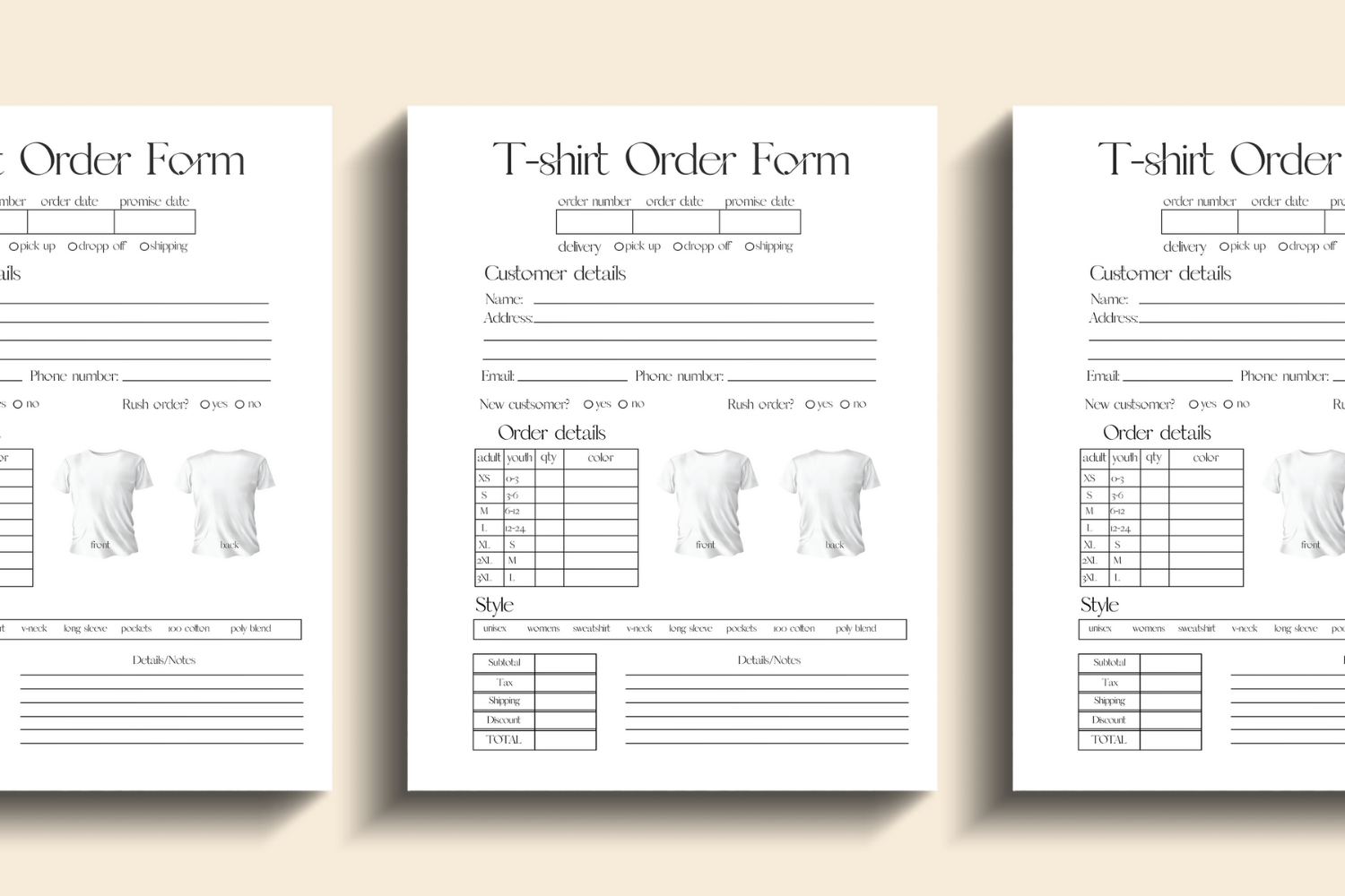 T SHIRT Order Form Template Simple Modern T shirt Order Form T Shirt 
