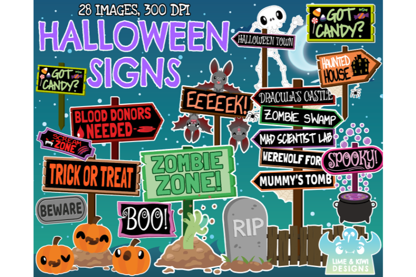 Halloween Assets Clipart Bundle 1 - Lime and Kiwi Designs By Lime and ...
