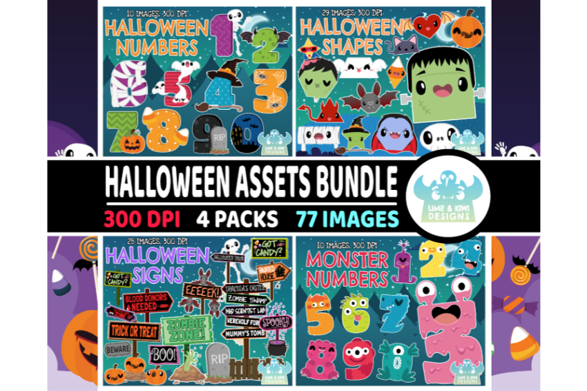 Halloween Assets Clipart Bundle 1 - Lime and Kiwi Designs By Lime and ...