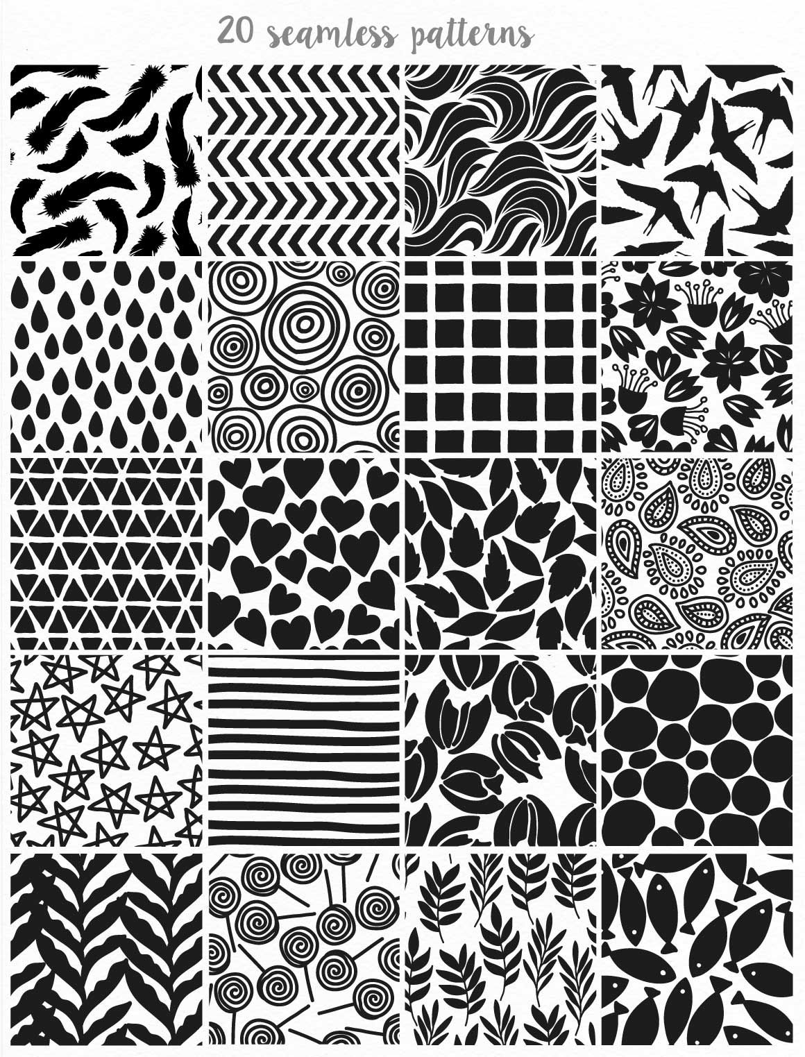 20 Watercolor DIY Patterns By Mellow Design Lab | TheHungryJPEG.com