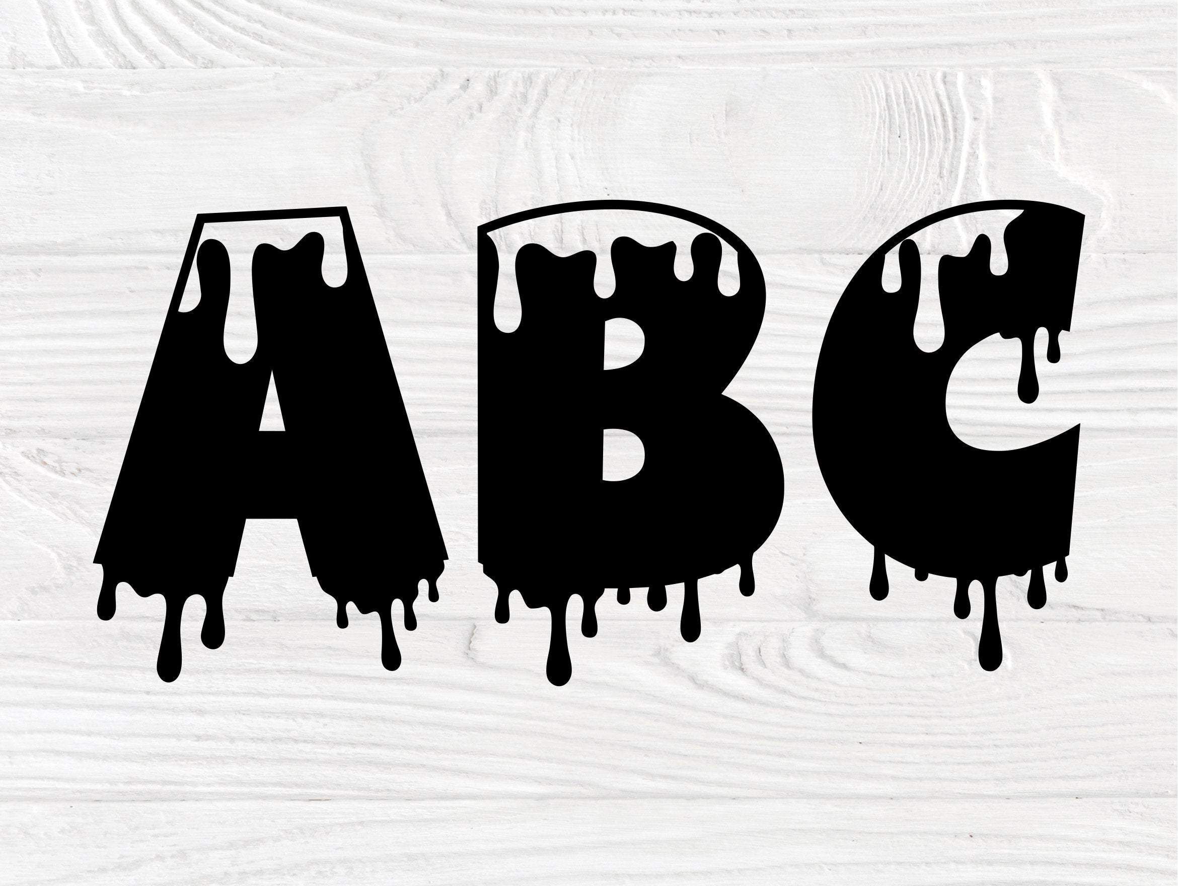 Dripping Font SVG Dripping Alphabet Dripping Cut Files Dripping Mon 
