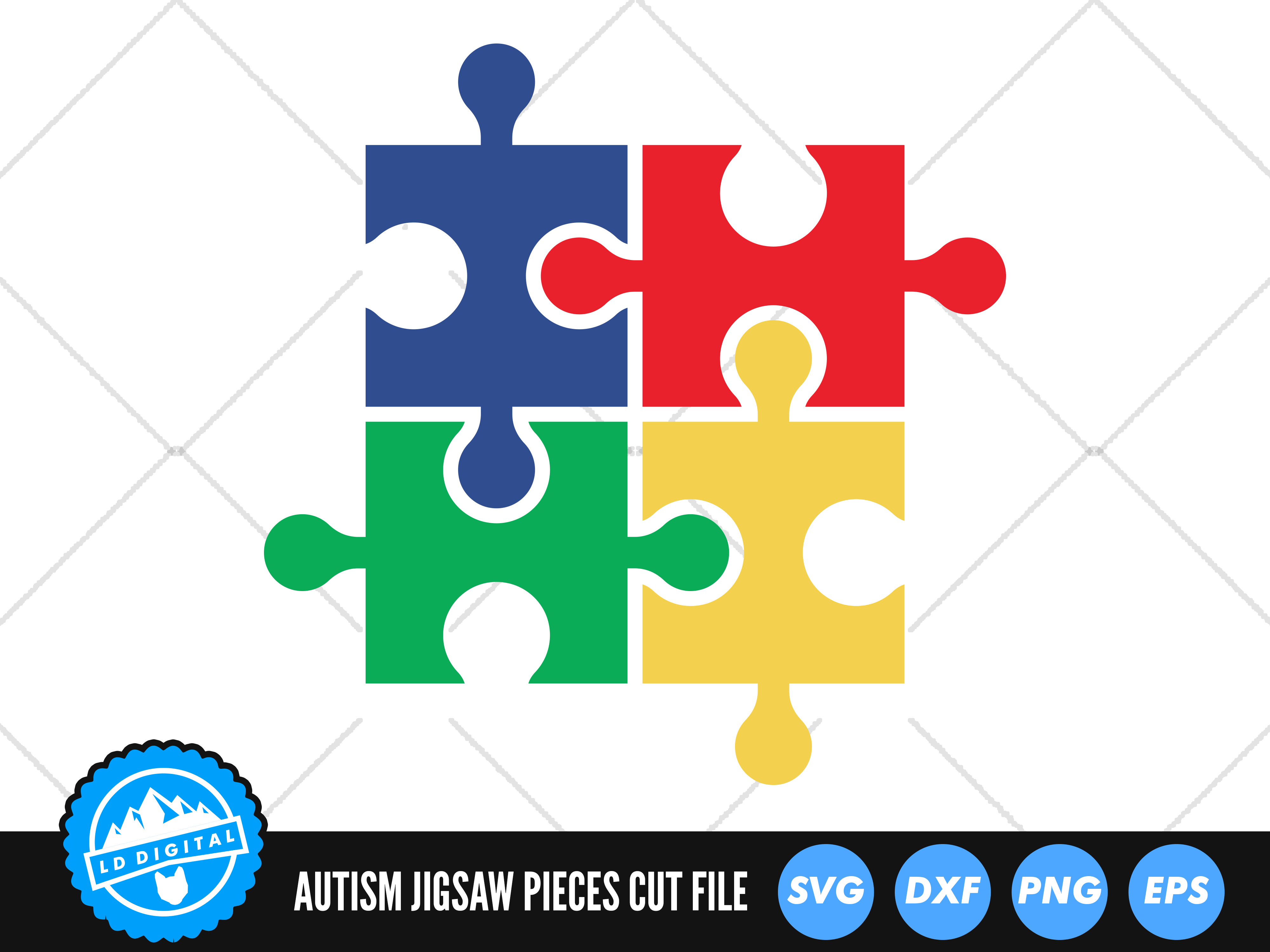 Autism Puzzle Pieces SVG Autism Awareness Cut File By LD Digital