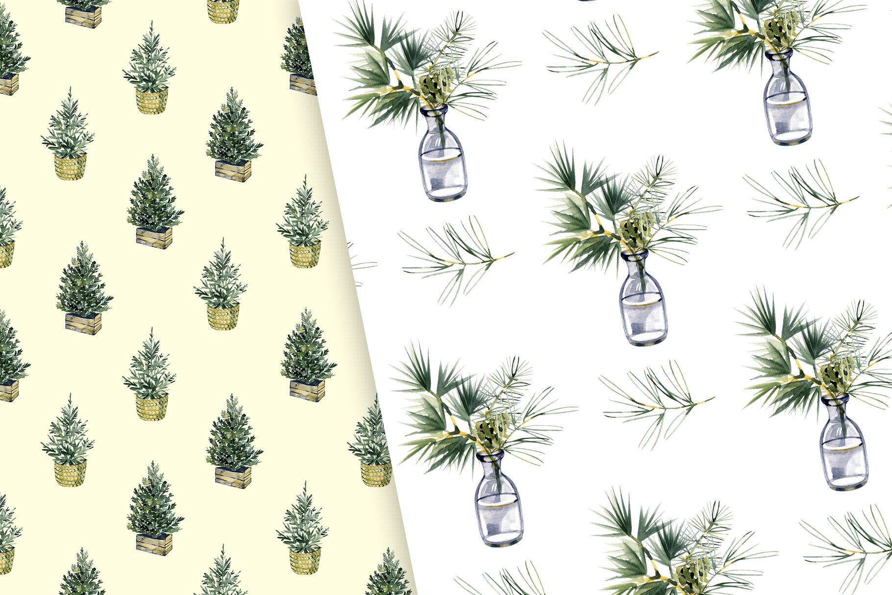 10 Christmas tree digital papers By aquarelloaquarelle | TheHungryJPEG.com